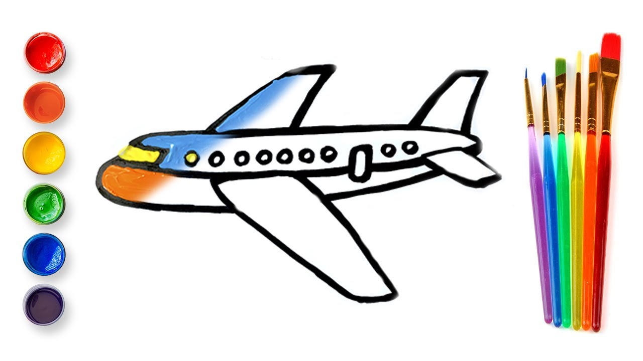 Bolalar uchun Samolyot rasm chizish/Drawing Plane for children ...