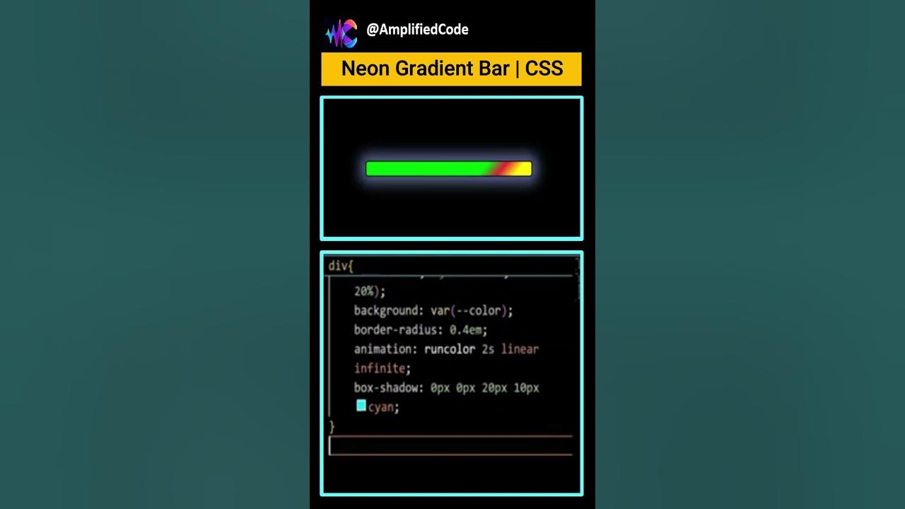 Neon Bar | HTML CSS Animation - YouTube