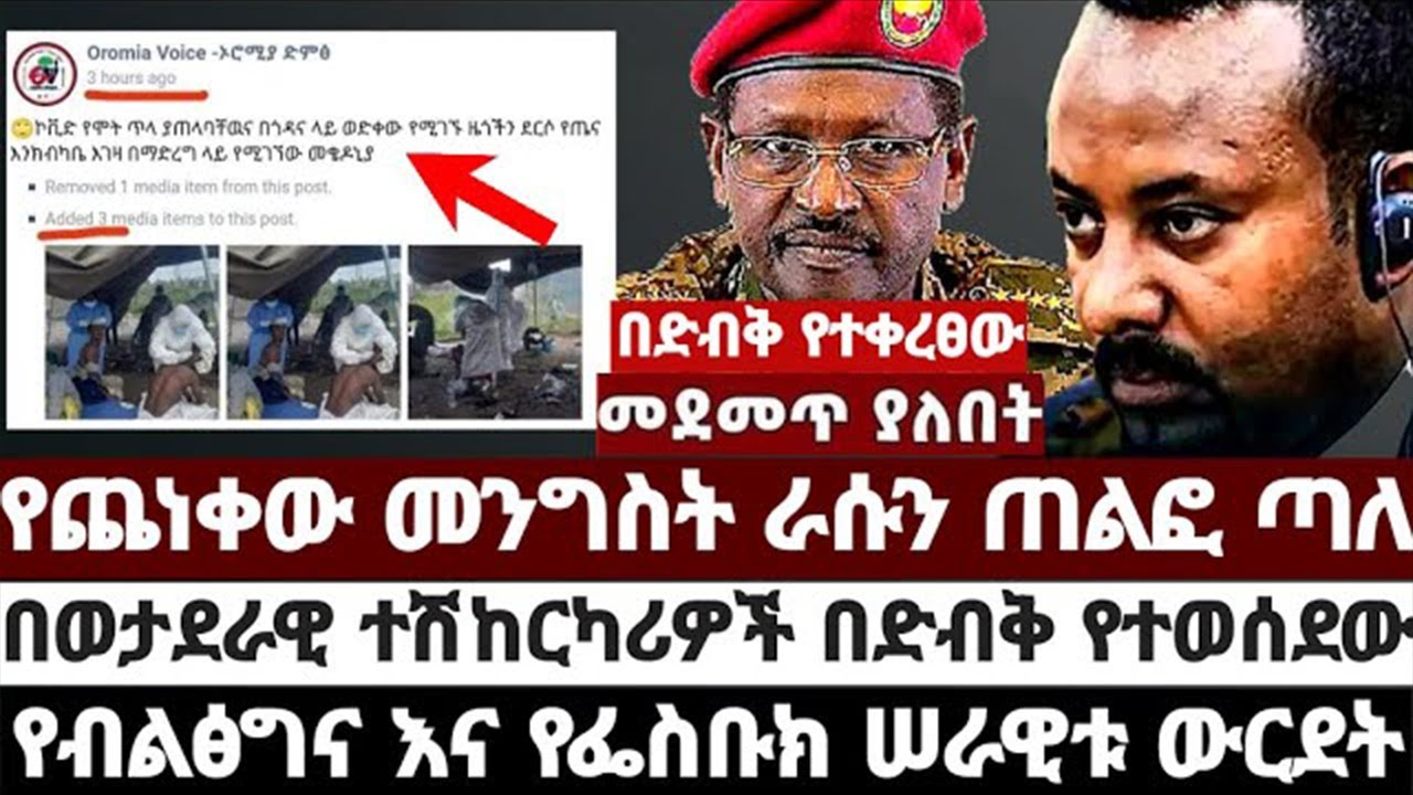 የጨነቀው መንግስት ራሱን ጠልፎ ጣለ በወታደራዊ ተሽከርካሪዎች በድብቅ የተወሰደው የብልፅግና እና የፌስቡክ ሠራዊቱ ...