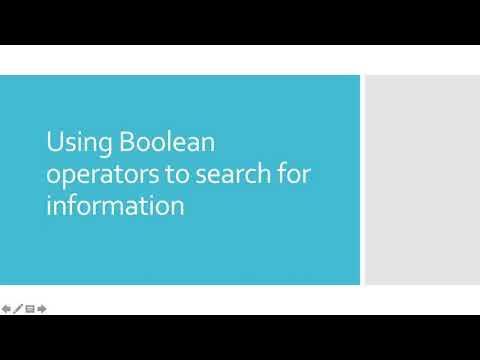 Using Boolean Operators to Search for Information - YouTube