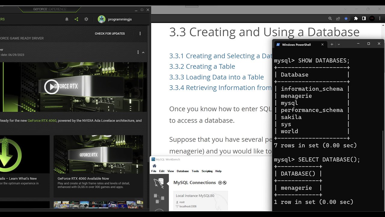 Creating And Selecting A Database Creating And Using A Database 9939