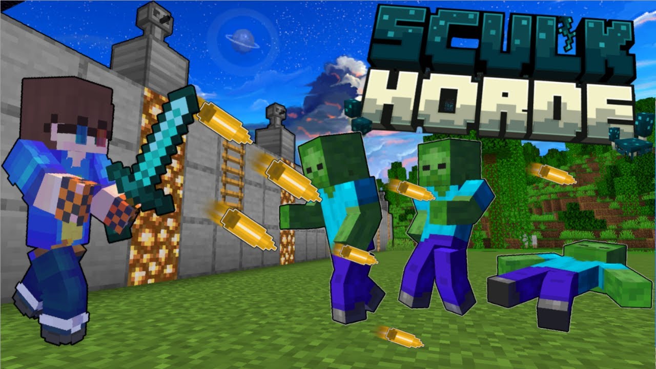 Defend Your Base: Sentry Turrets Minecraft Skulk Horde Survival - YouTube