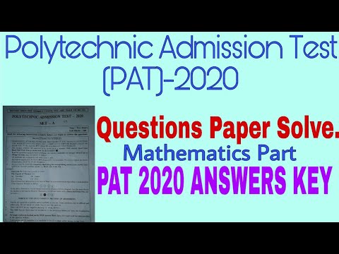 Assam PAT 2020 Questions Paper Solve (Mathematics) // PAT 2020 Answer ...
