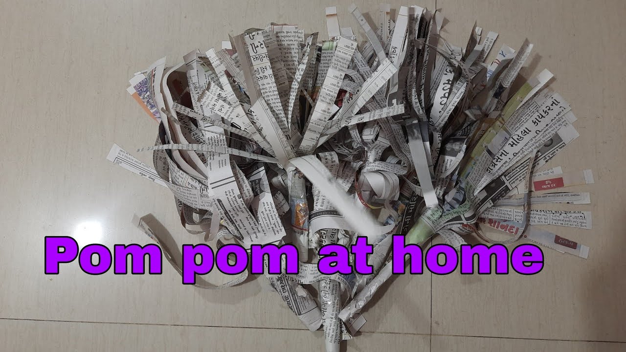 Make Pom pom easily at home of waste news paper DIY - YouTube