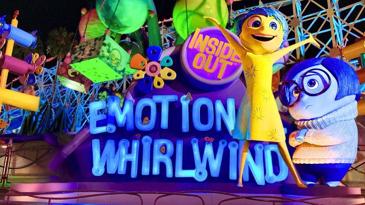 Inside Out Emotional Whirlwind at Night - Disney California Adventure ...