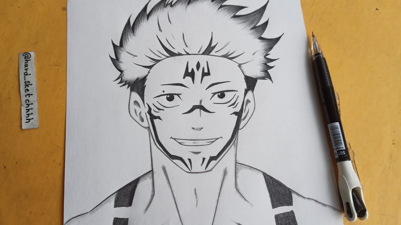 How To Draw Sukuna Jujutsu Kaisen Easy Anime Drawing Draw Sukuna Step By Step Pencil