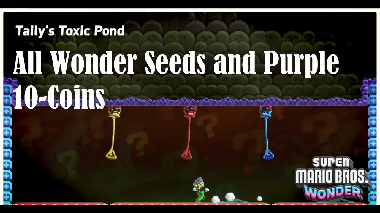 Taily's Toxic Pond 100% All Coins and Wonder Seeds - Super Mario Bros ...
