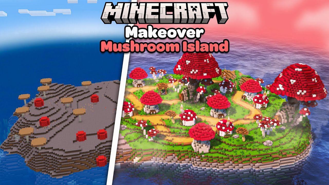 I Transformed a Mushroom Island in Minecraft Makeover - YouTube