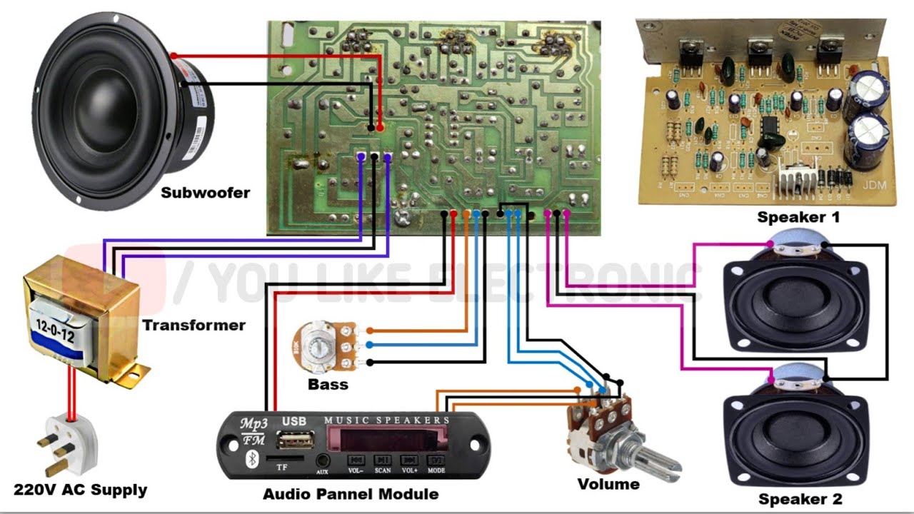 2.1 Home Theater Board Complet Wiring IN Hindi | How to Wiring 2.1 ...