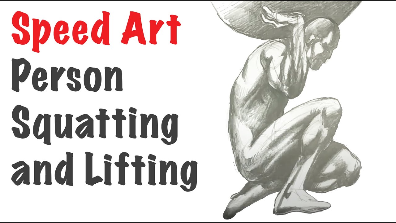 Draw a Person Squatting and Lifting | One Knee Squat - YouTube