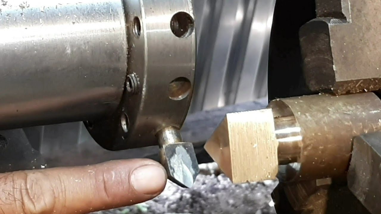 making triangles on a lathe - YouTube