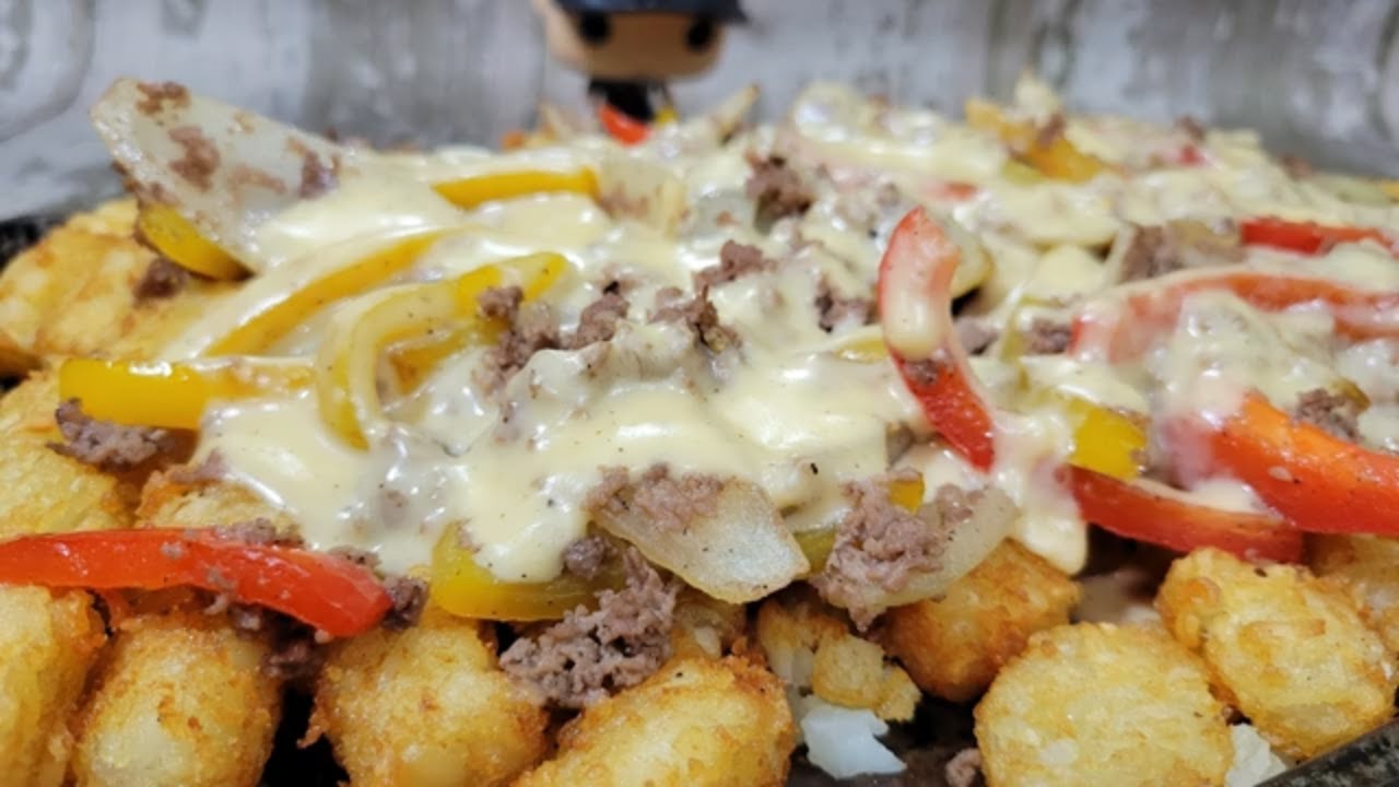 AWESOME Philly Cheesesteak Loaded Totchos - YouTube