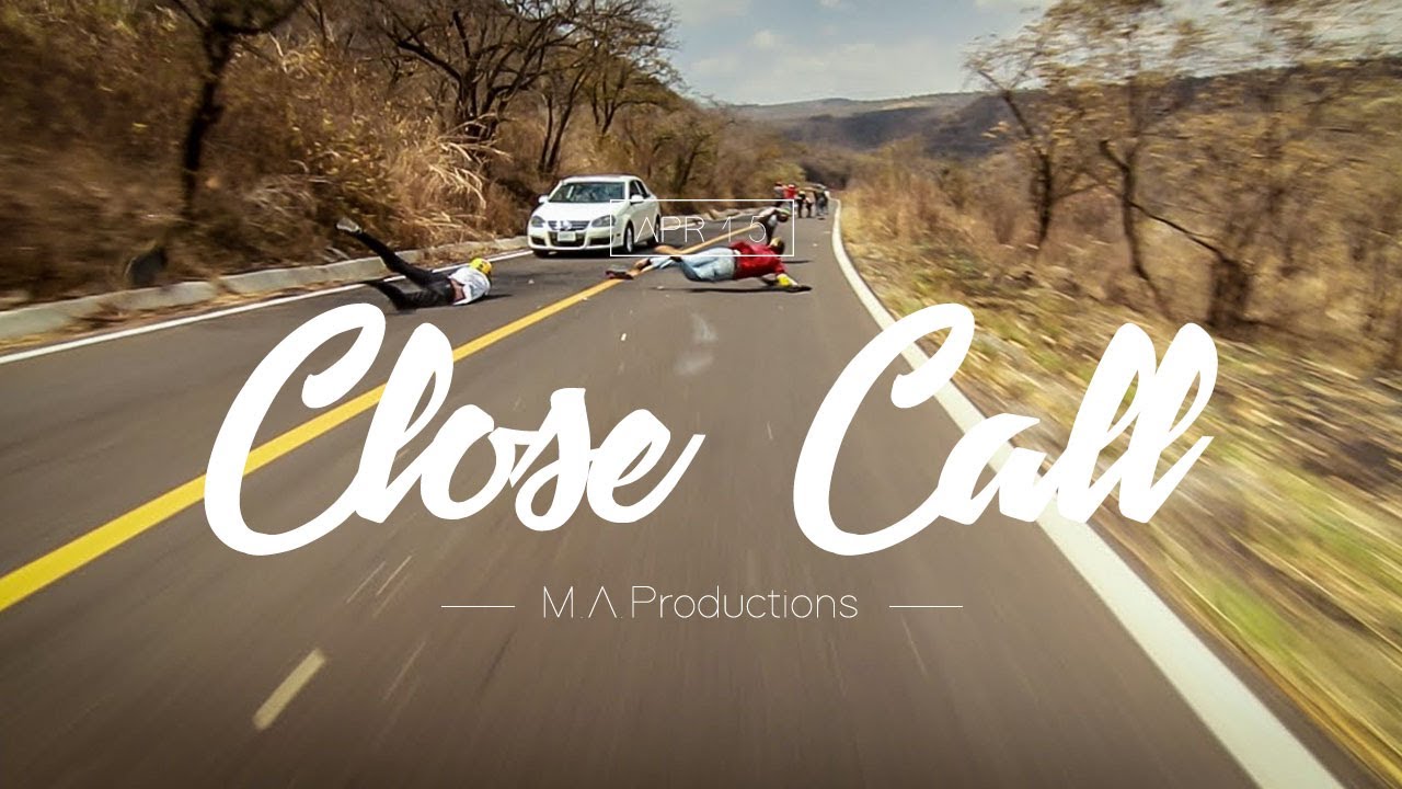 Longboarder hits Car / "Close Call" - YouTube