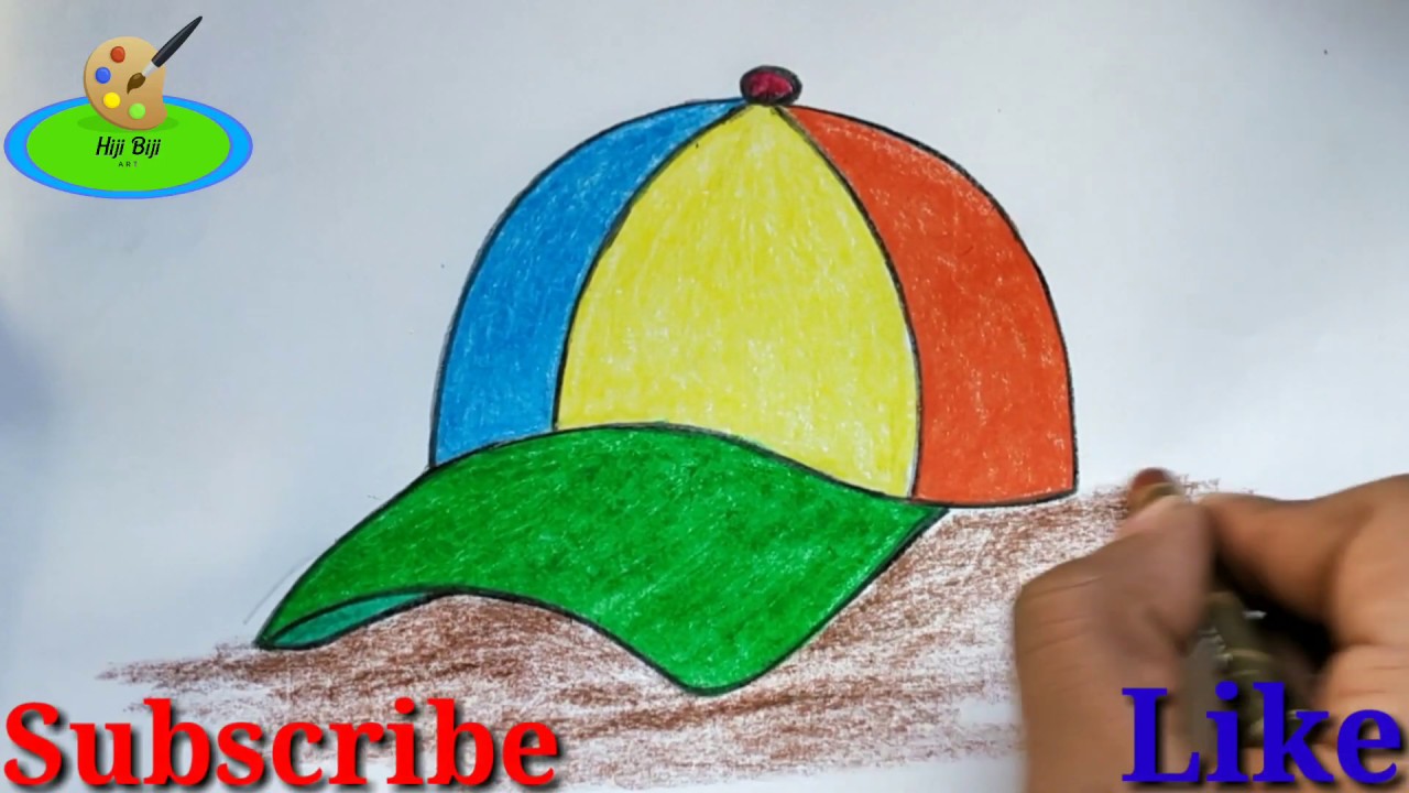 Cap drawing step by step for kids /How to draw a cap/Very easy cap ...