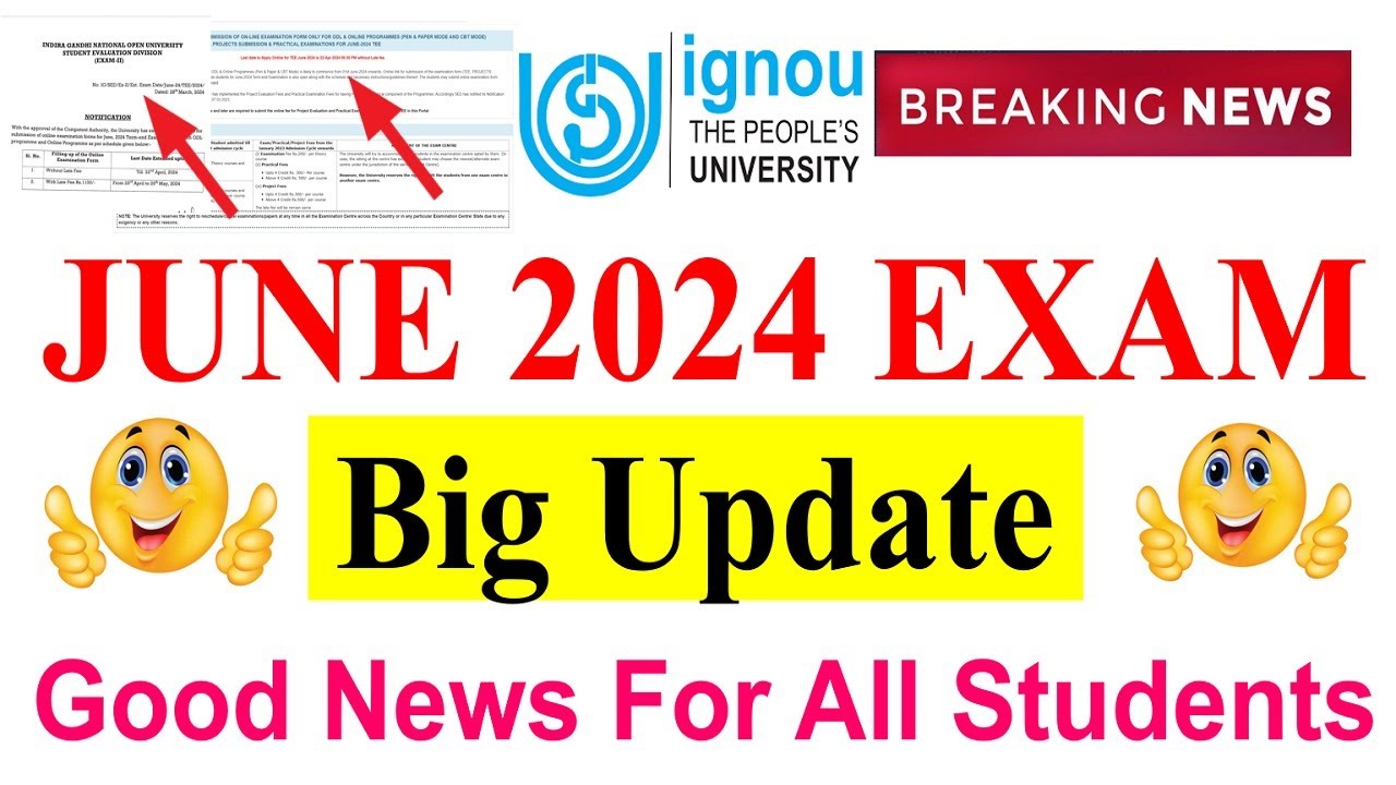 😮Big Announcement by IGNOU for June 2024 Exam | Good News For All IGNOU ...