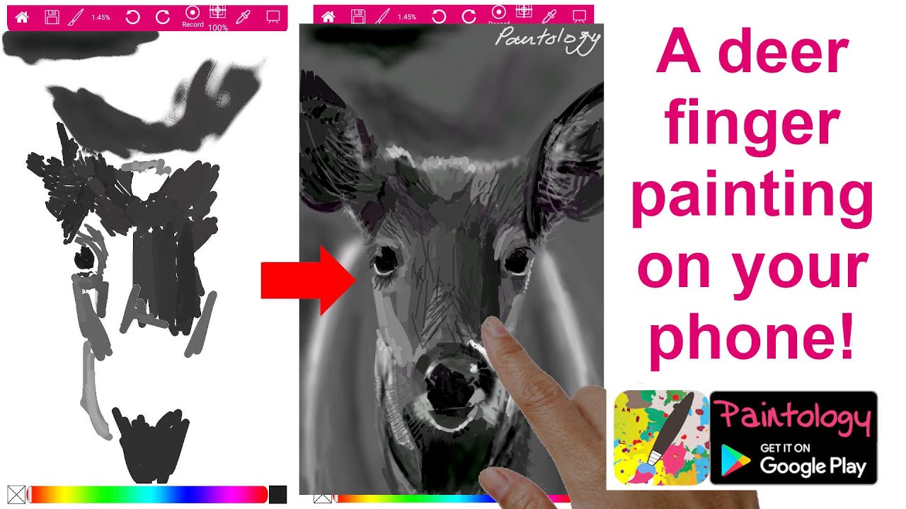 Finger painting on your phone - Draw a Deer - YouTube