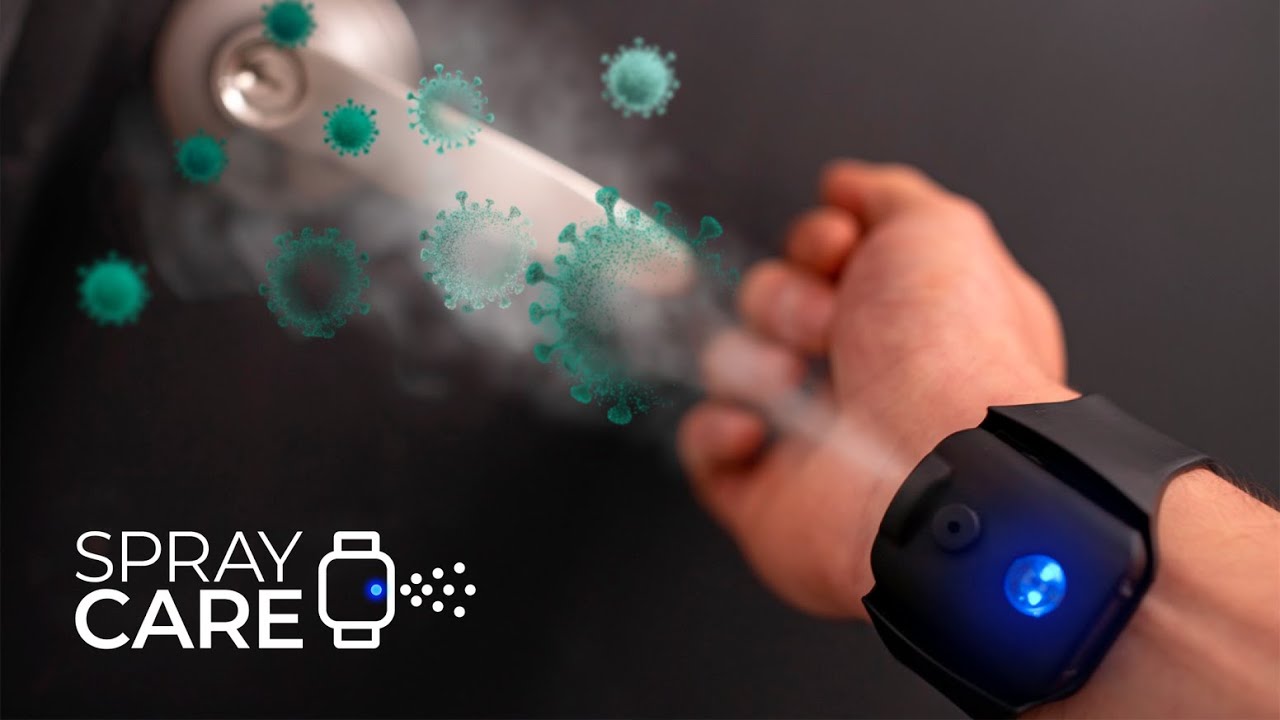SprayCare Band - Wristband/Bracelet - Disinfect Your Touch - YouTube