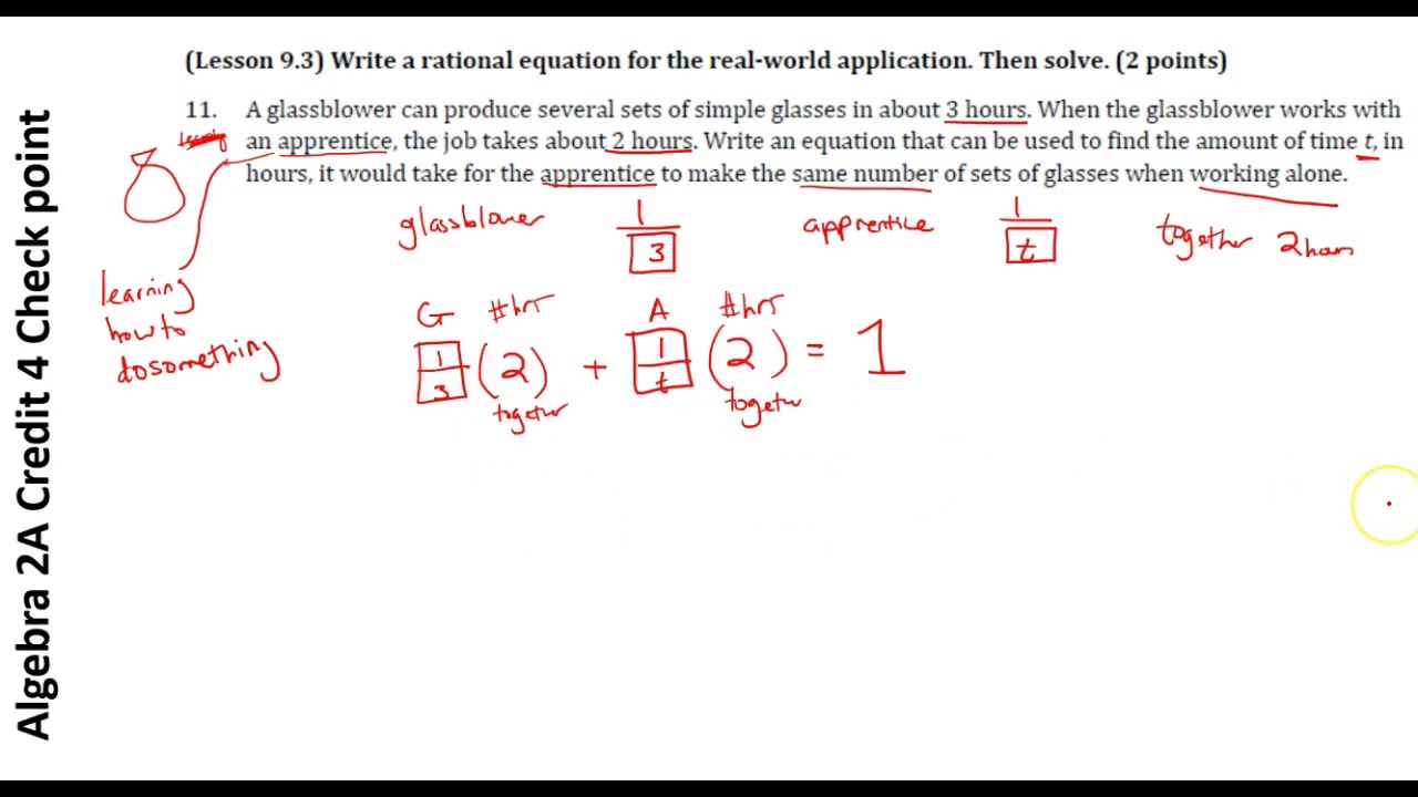 Algebra 2A Credit 4 Checkpoint (Part 3) - YouTube