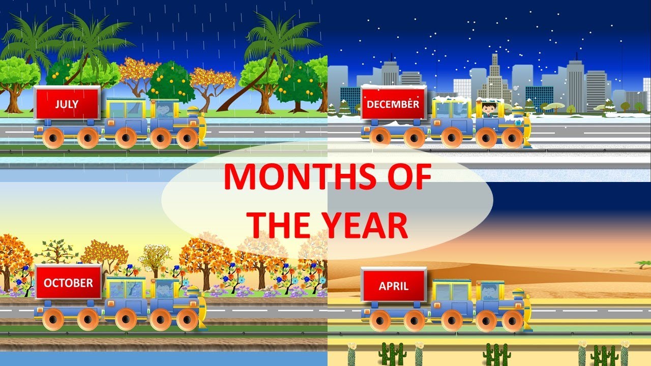 Months of the year with spellings | learn 12 months of the year | easy ...