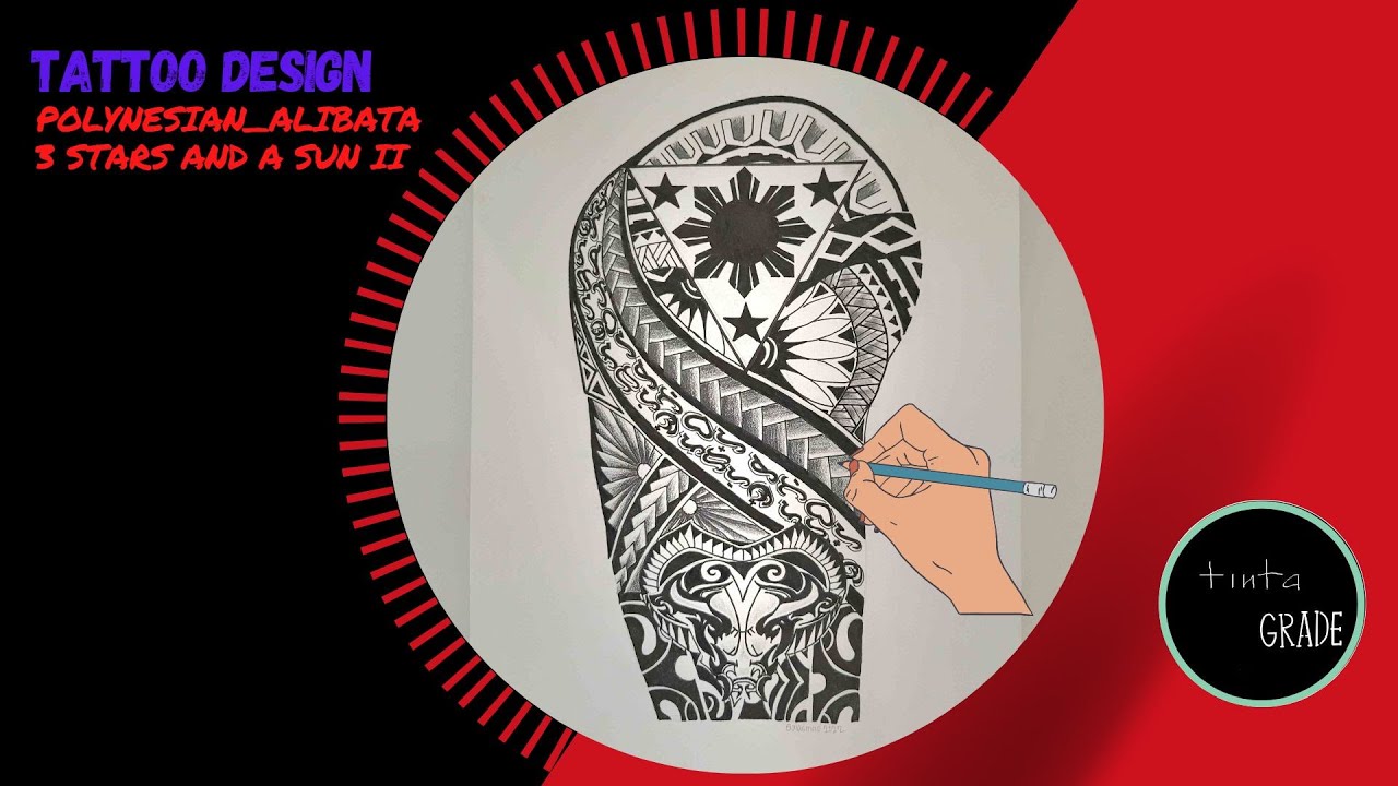 Custom Tattoo Design Polynesian_Alibata_3Stars and a Sun - YouTube