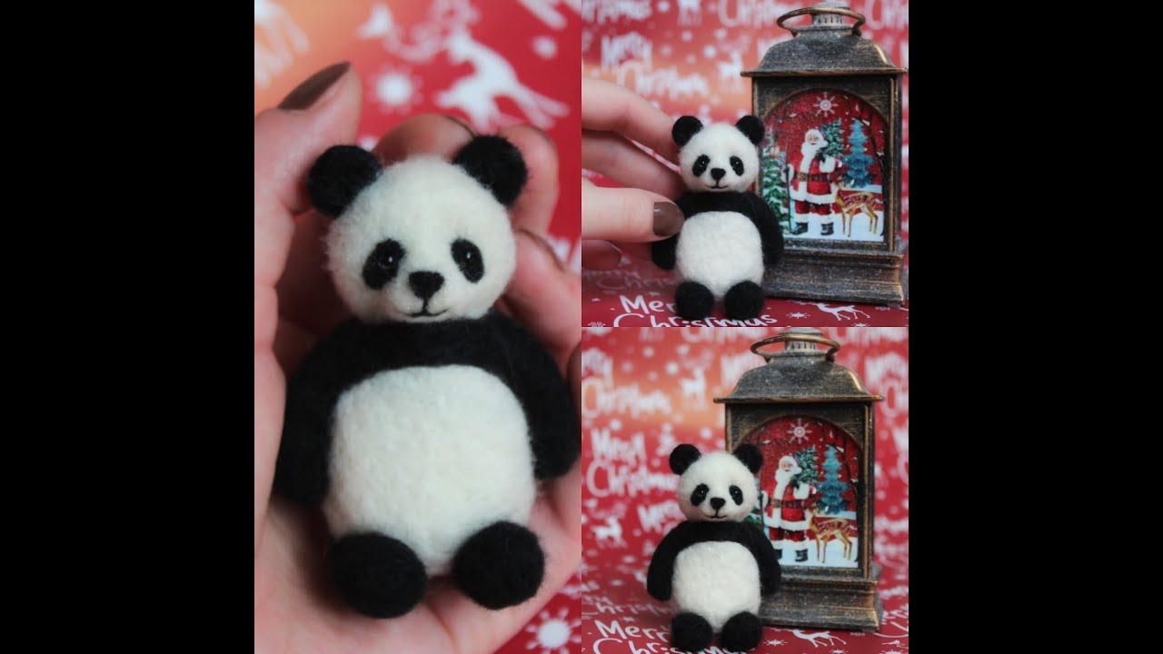 Needle felted Panda tutorial 🐼 - YouTube