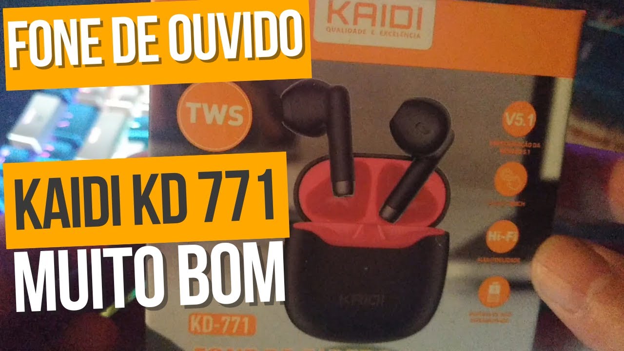 Fone de ouvido sem fio Bluetooth Kaidi KD 771 Muito bom - YouTube