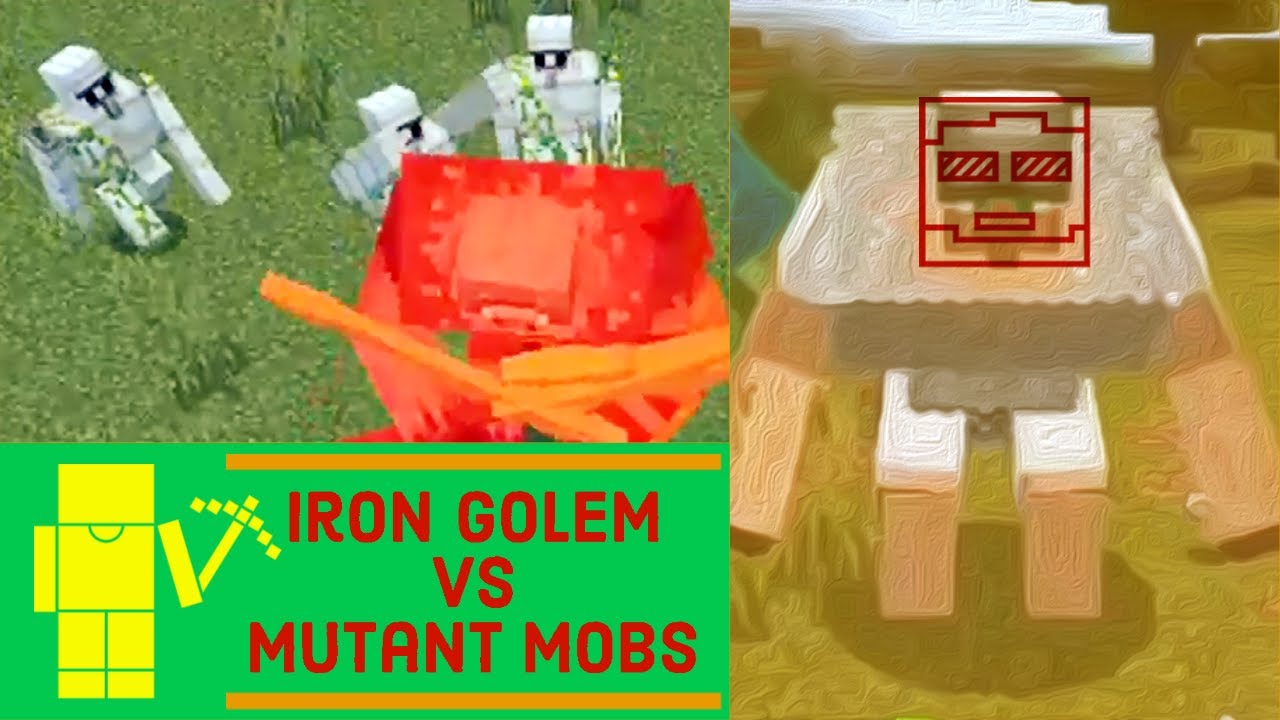 Minecraft, Iron Golem vs Mutant Mobs - YouTube