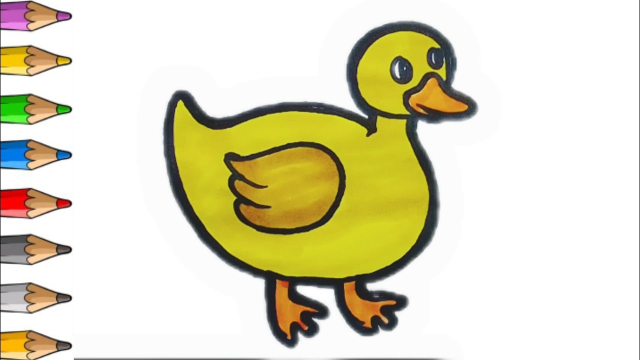 সহজে হাঁস আঁকা ll Duck drawing for kids ll Easy duck drawing ll How to ...