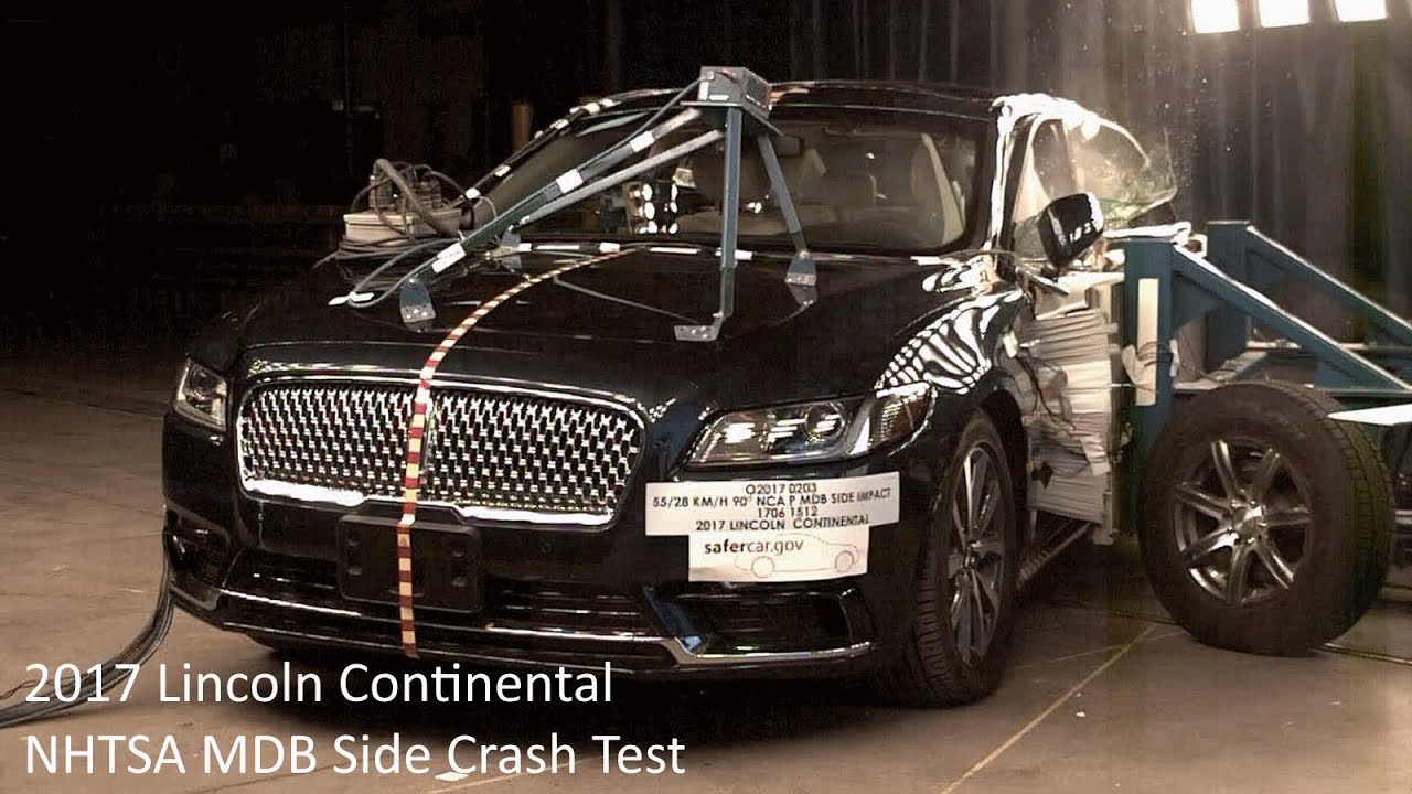 2017-2020 Lincoln Continental NHTSA MDB Side Crash Test - YouTube