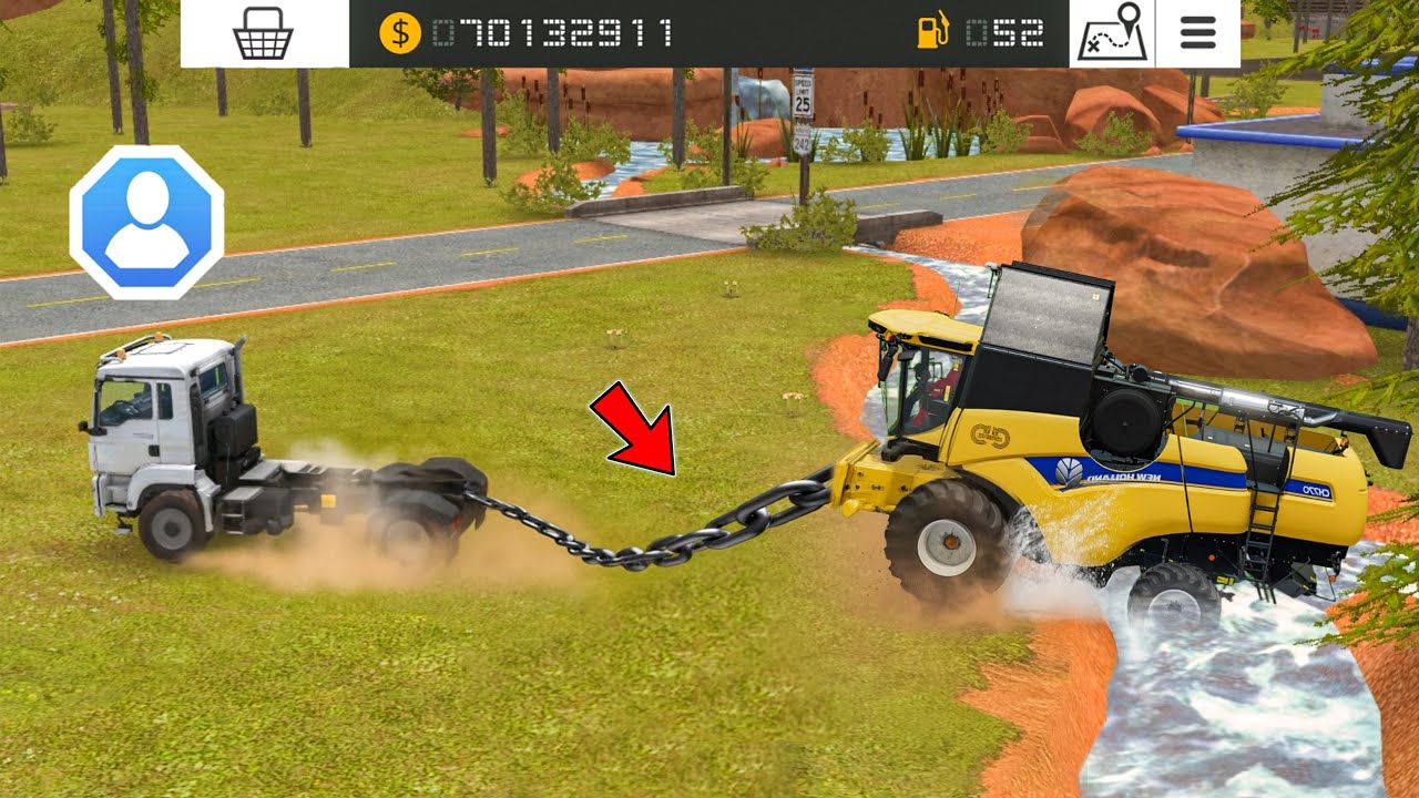 Pulling Harvester With Truck In Fs18 | Fs18 Multiplayer Gameplay ...