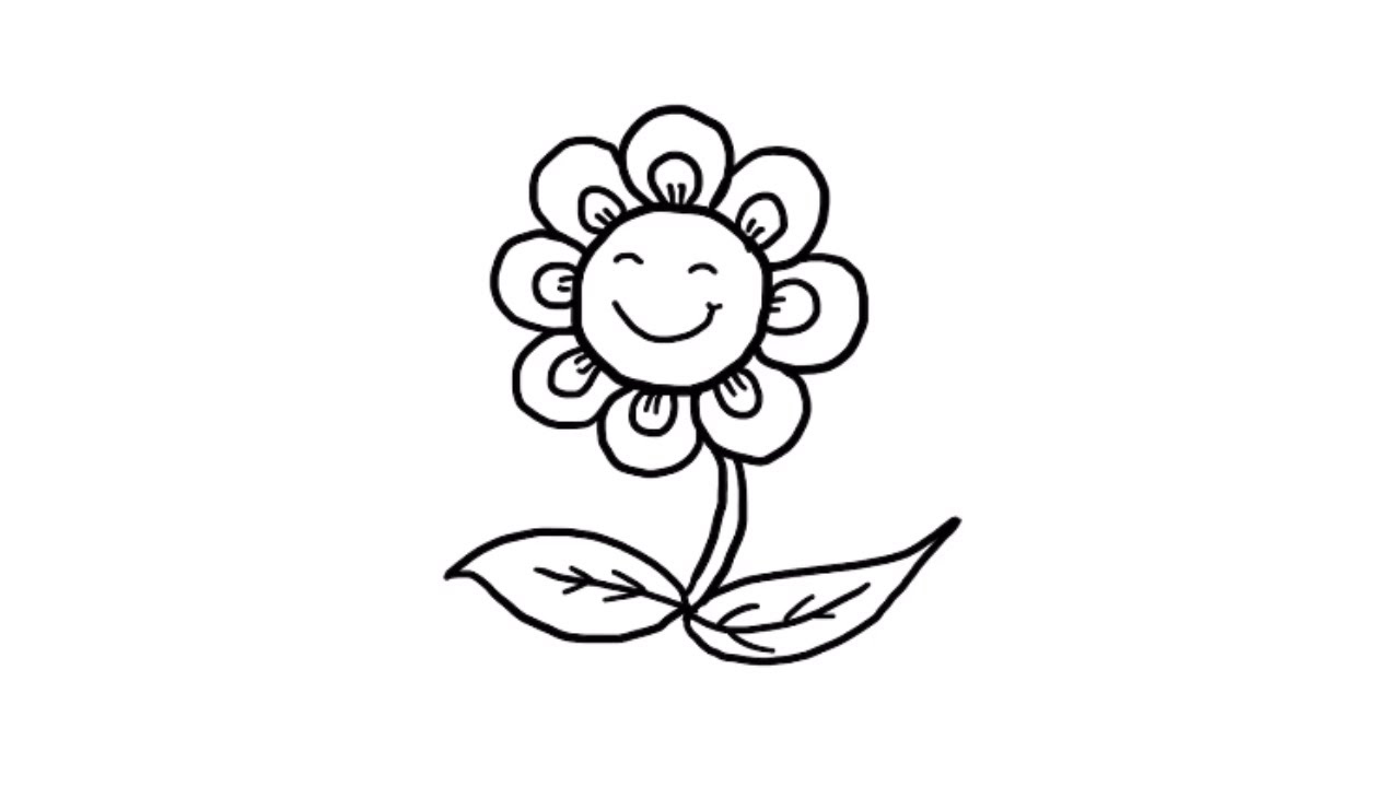 How to draw a smiling Flower easy | Easy drawing for kids - YouTube