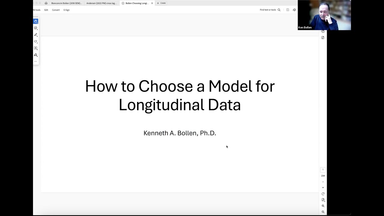 Kenneth A. Bollen on Choosing Models for Longitudinal Data Analysis - YouTube