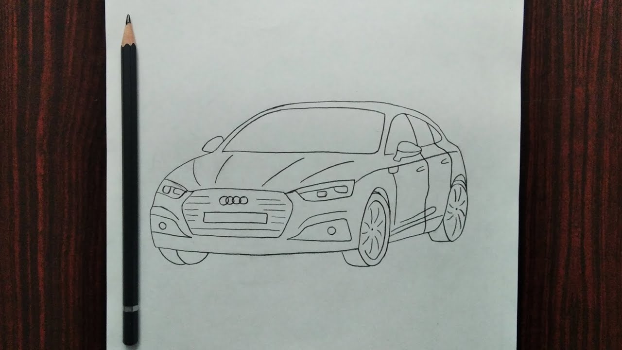 Çok Kolay Araba Çizimi. Audi A5 Çizimi // How to Draw a Car easy. How ...