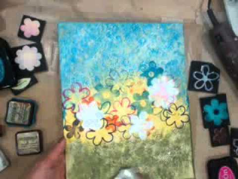 Mixed Media Monday 3/25/13 - Spring Flowers with with Tracy - YouTube
