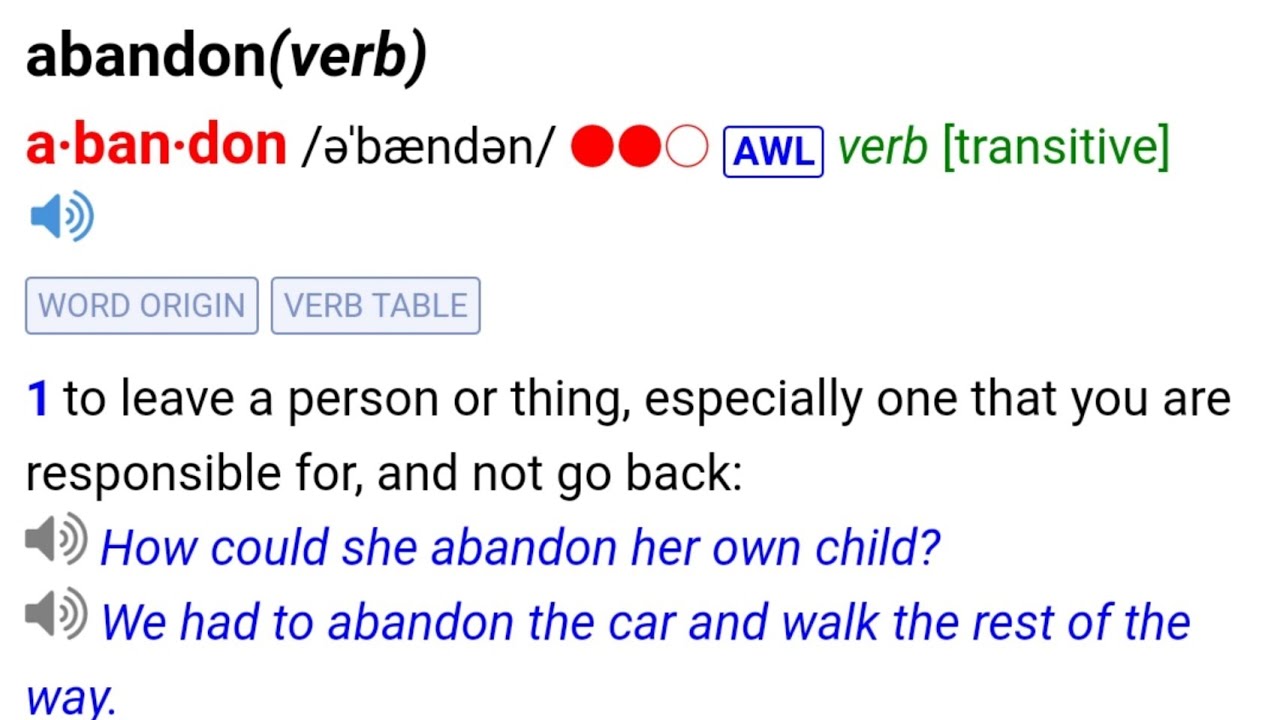 Abandon Verb transitive LONGMAN COMMUNICATION 3000 YouTube abandon-verb-transitive-longman-communication-3000-youtube