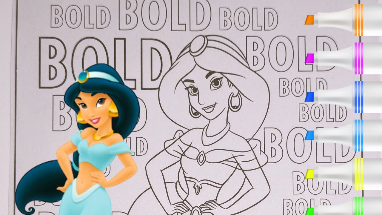 Disney Princess Jasmine - Be Bold Coloring Page - YouTube