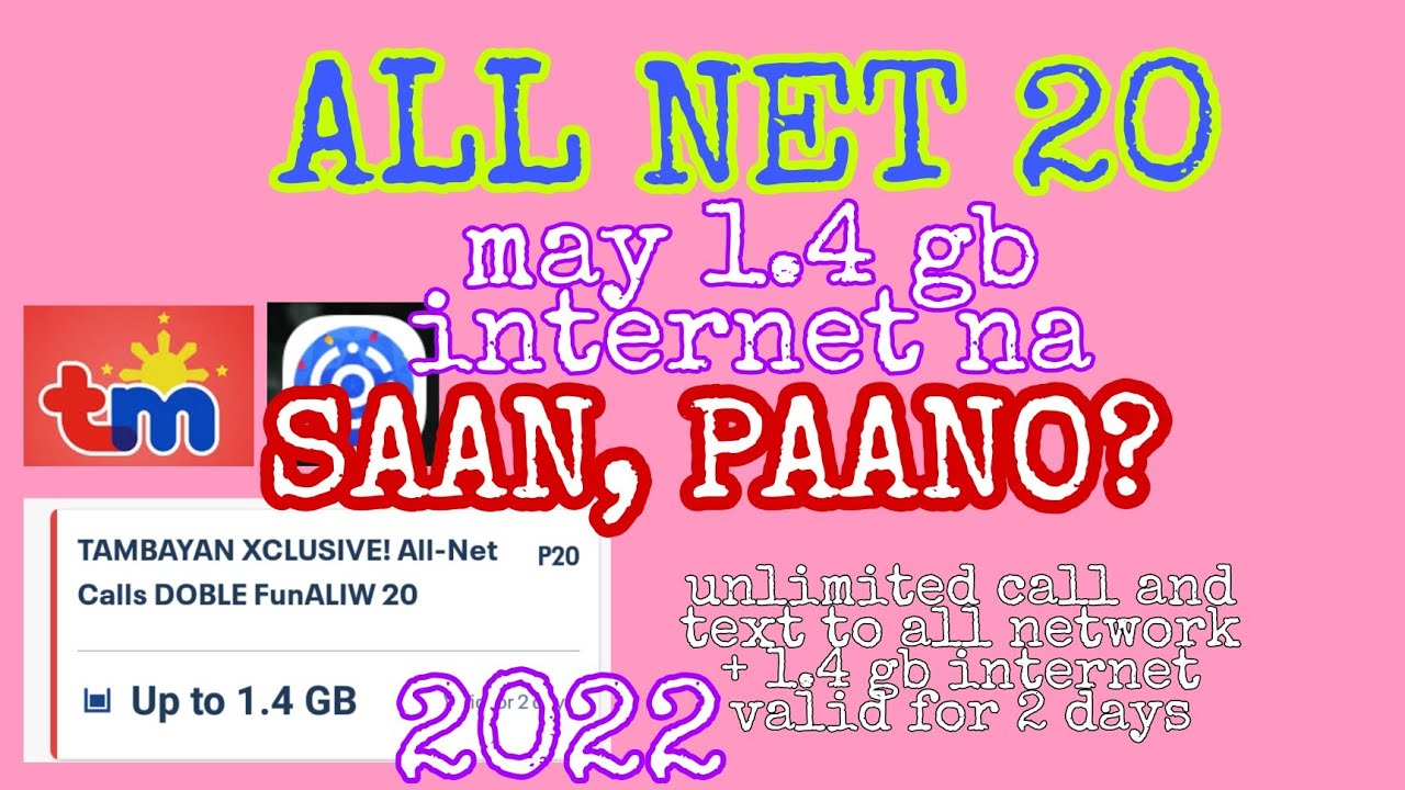ALL NET 20 / TM PROMOS / NEW GLOBE ONE APP / XtiansTrip - YouTube