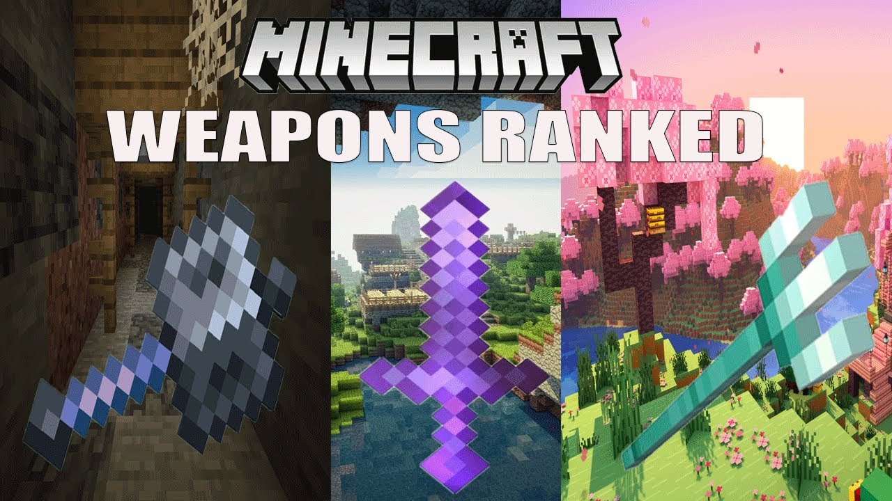 ALL MINECRAFT WEAPONS RANKED WORST TO BEST! - YouTube