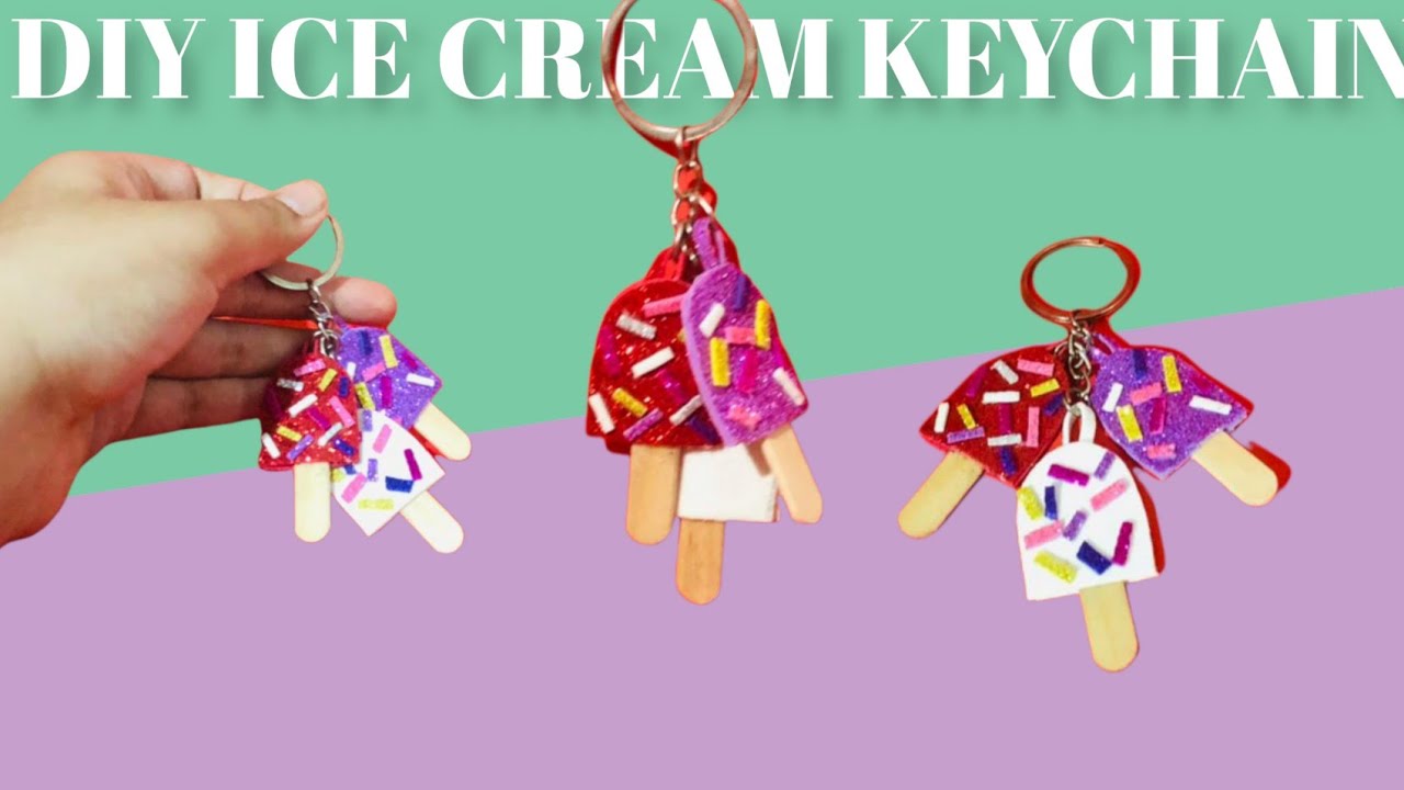 DIY ICE CREAM KEYCHAIN IDEA 💥|MINIATURE KEYCHAIN CRAFT IDEA |💥 ICE ...