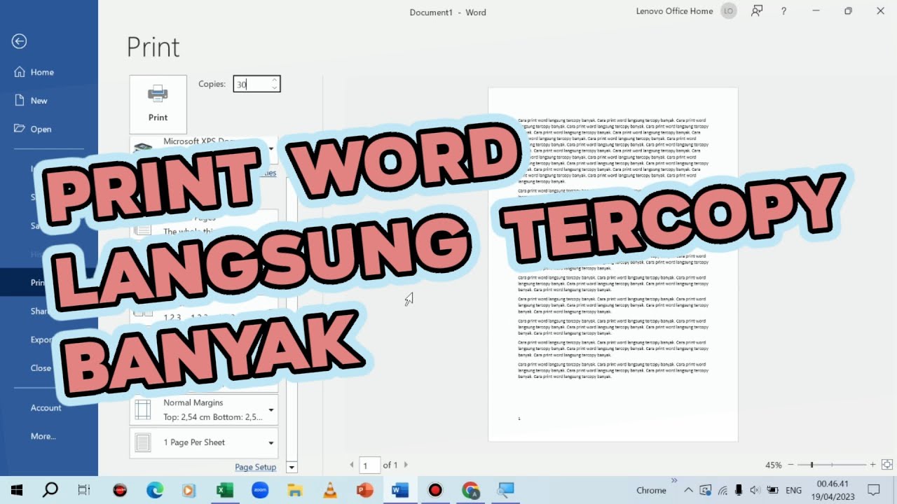 Tutorial Cara Print Langsung Ter-copy Banyak di Word - Misalnya Print ...