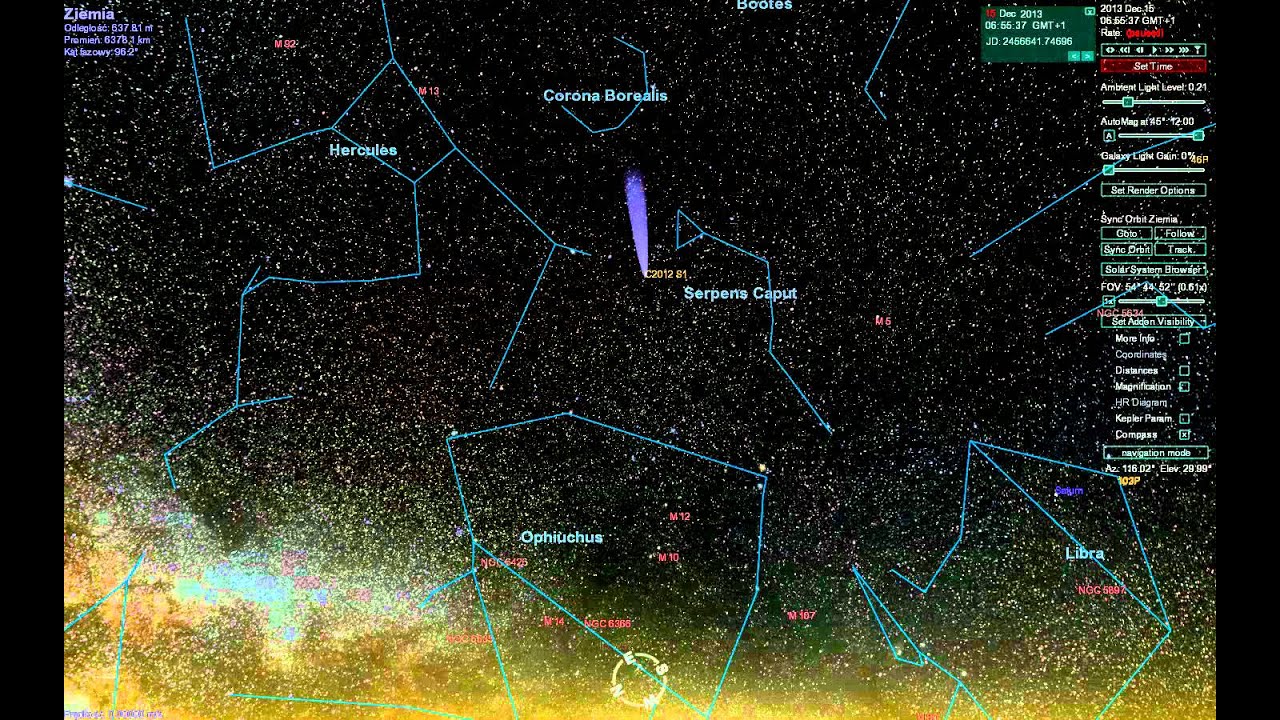 Comet C/2012 S1 (ISON) - Celestia soft view - YouTube