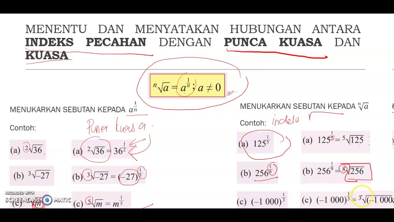 INDEKS MATEMATIK TINGKATAN 3- HUKUM INDEKS PART 2 - YouTube