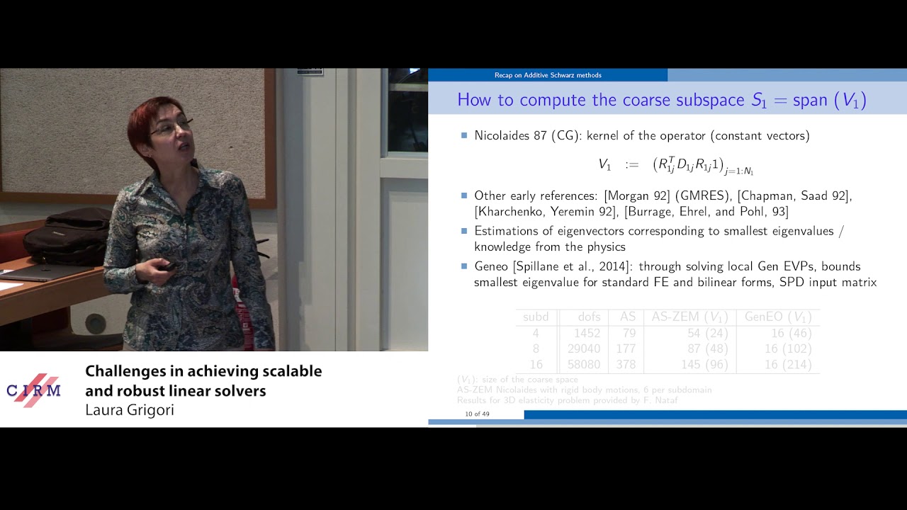 Laura Grigori: Challenges in achieving scalable and robust linear solvers - YouTube
