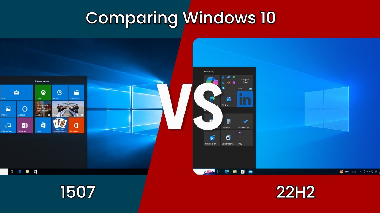 Comparing Windows 10 1507 (2015) vs 22H2 (2025) – What’s Changed in 10 ...