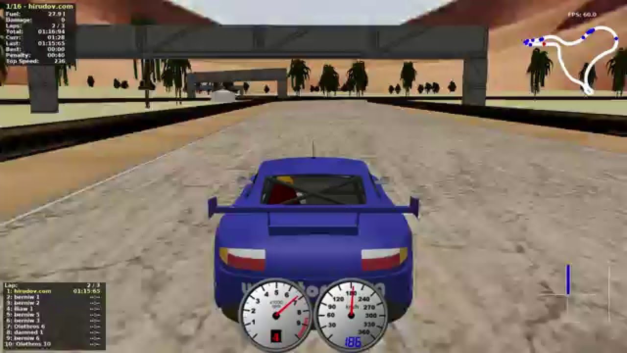 TORCS gameplay car2-trb1 versus all on Road Tracks - Petrinja-desert ...