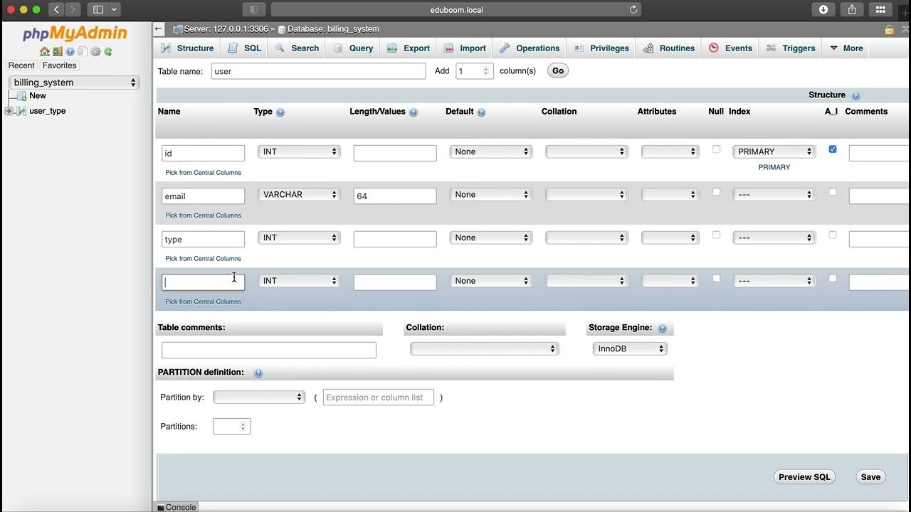 Mysql App Builder | Create user table with MySQL and PHPMyAdmin - YouTube
