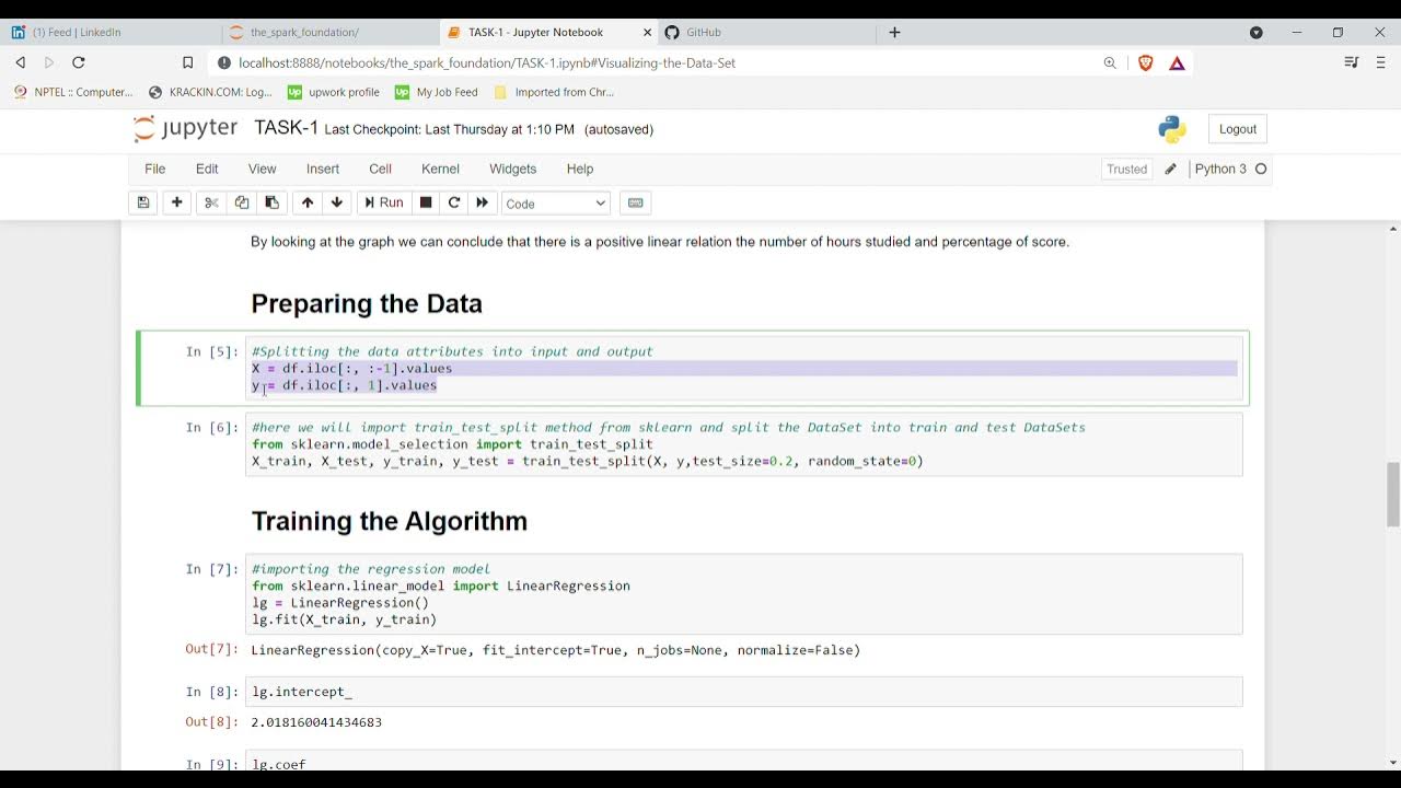 Prediction using supervised ML(task-1 by the spark foundation) on Data Science and business ...