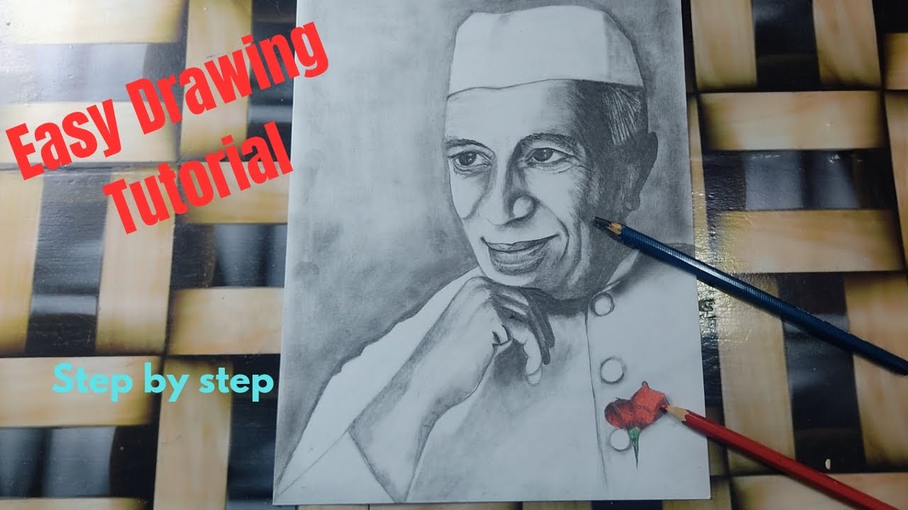 How To Draw Pandit Jawaharlal Nehru ll Jawaharlal Nehru Drawing Easy ...