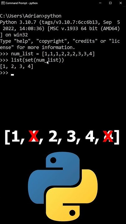 Python Removing Duplicates From A List Youtube