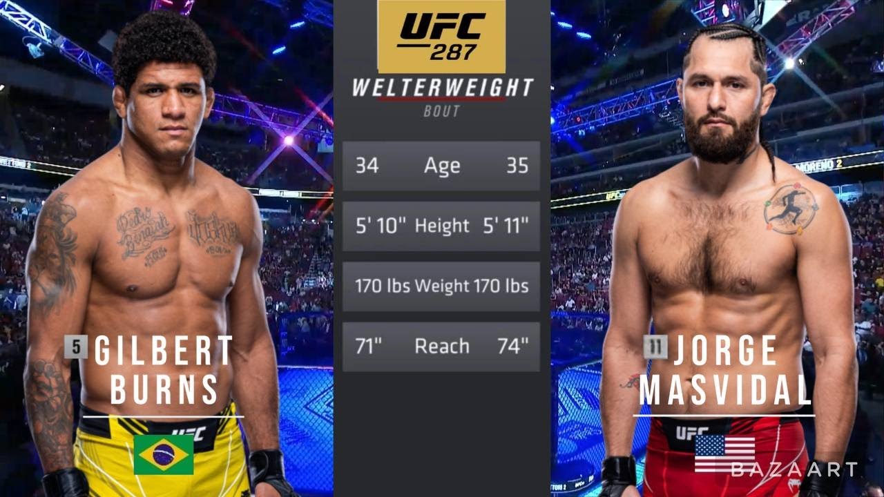 GILBERT BURNS VS JORGE MASVIDAL FULL FIGHT UFC 287 - YouTube